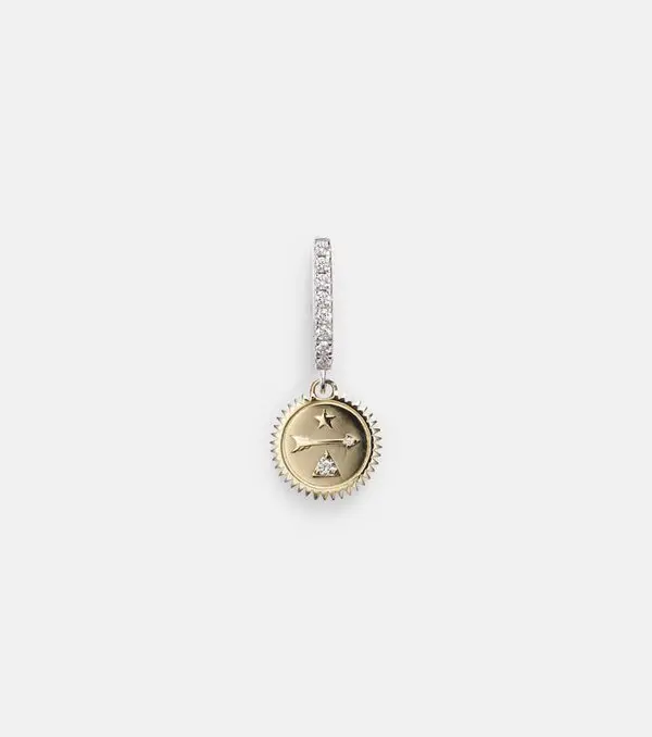 FOUNDRAE Dream Mini Single Earring With Diamonds - Gold