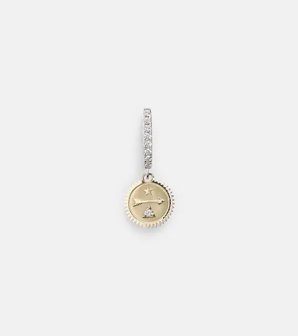 FOUNDRAE Dream Mini Single Earring With Diamonds - Gold