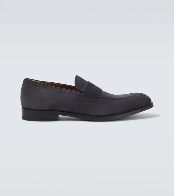 Zegna Suede Penny Loafers - Blue