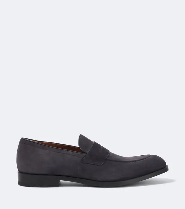 Zegna Suede Penny Loafers - Blue