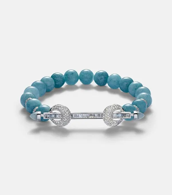 ANANYA Chakra Aquamarine And Diamond Bracelet - Blue