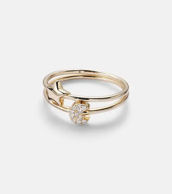 ROXANNE FIRST Mini Moon And Star 14kt Ring Set - Gold