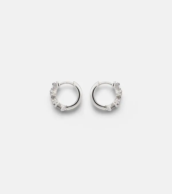 SUZANNE KALAN 18kt White Gold Diamond Huggies - Silver