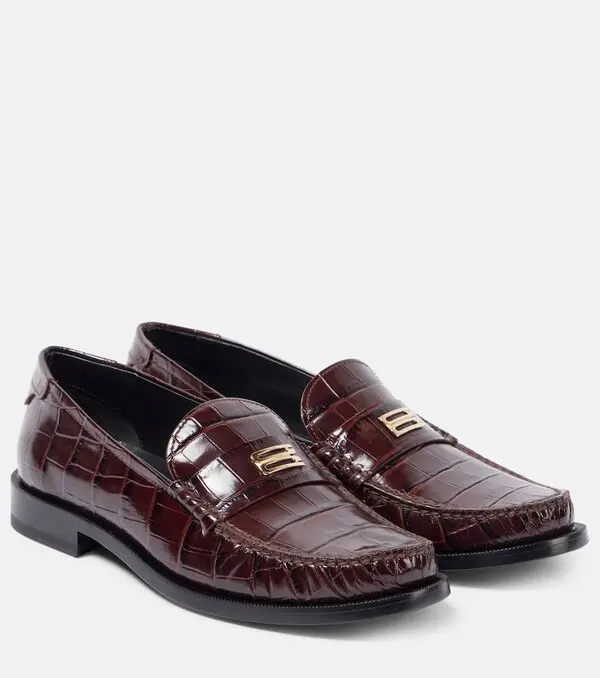 Victoria Beckham Croc-effect Leather Loafers