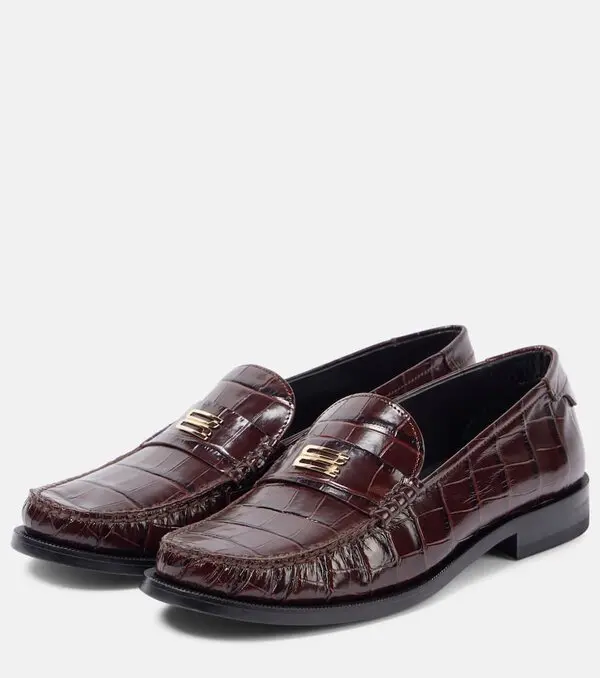 Victoria Beckham Croc-effect Leather Loafers