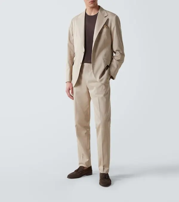 Brunello Cucinelli Cotton And Cashmere Suit - Beige
