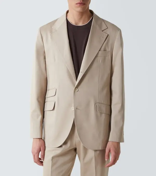 Brunello Cucinelli Cotton And Cashmere Suit - Beige