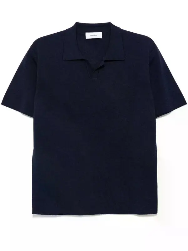 LARDINI Knitted Polo Shirt - Blue