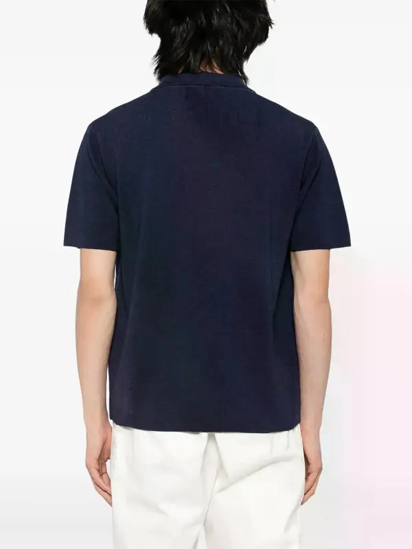 LARDINI Knitted Polo Shirt - Blue