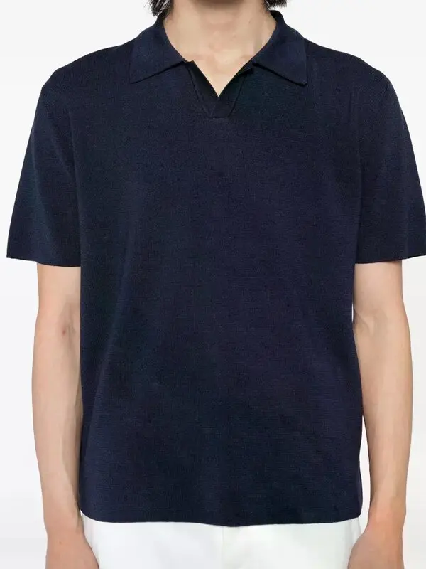 LARDINI Knitted Polo Shirt - Blue