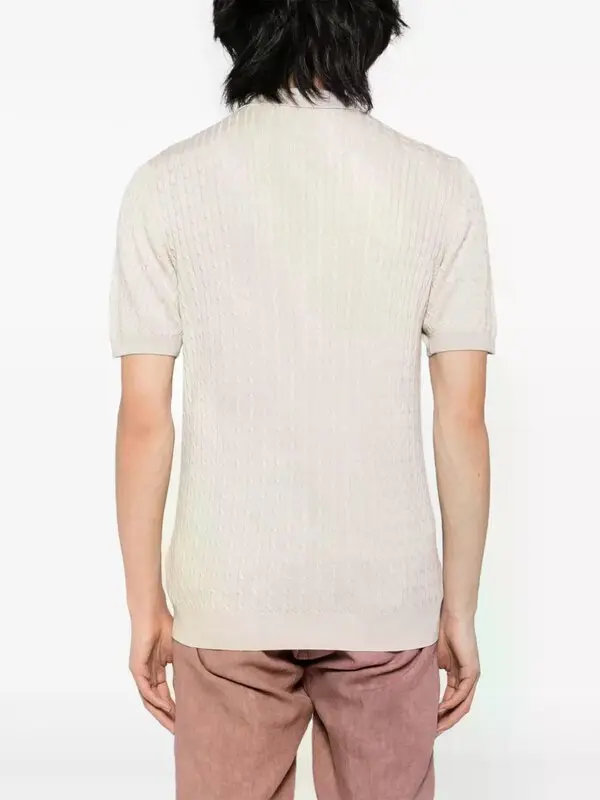 Eleventy Cable-knit Polo Shirt