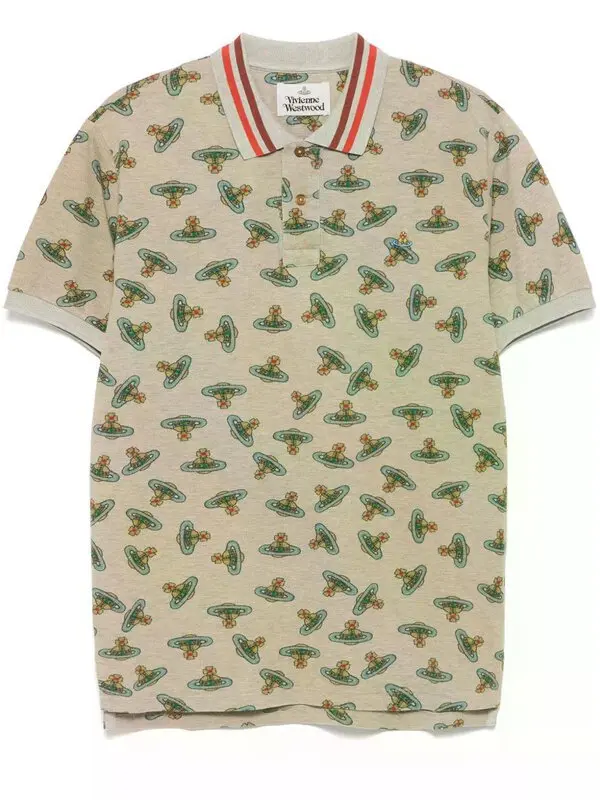 VIVIENNE WESTWOOD Logo Print Polo Shirt - Neutrals
