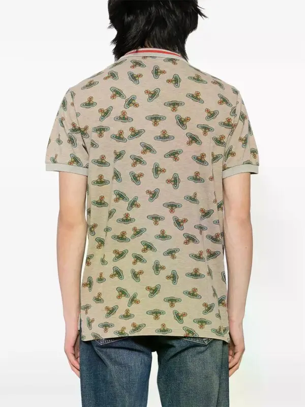 VIVIENNE WESTWOOD Logo Print Polo Shirt - Neutrals