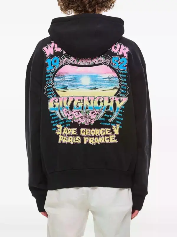 Givenchy World Tour Boxy Fit Hoodie In Fleece