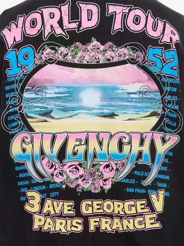 Givenchy World Tour Boxy Fit Hoodie In Fleece