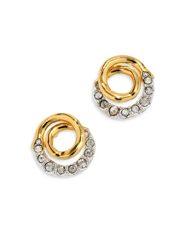 Alexis Bittar Solanelas Crystal Spiral Stud Earrings - Two Tone