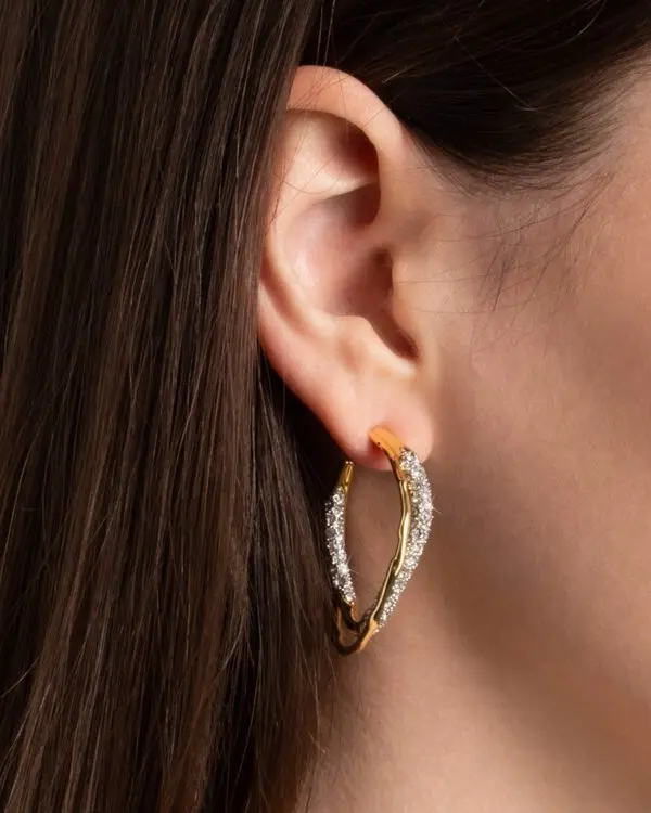 Alexis Bittar Crystal Embellished Hoop Earrings