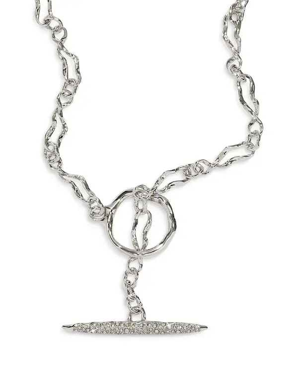 Alexis Bittar Solanelas Crystal Toggle Necklace - Silver
