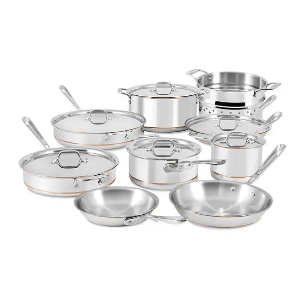 ALL-CLAD Copper Core 5 Ply Bonded 15 Piece Cookware Set - Stainless