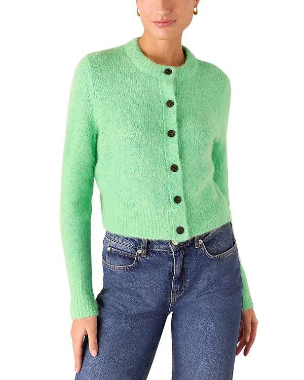 Whistles Cropped Cardigan Sweater - Green