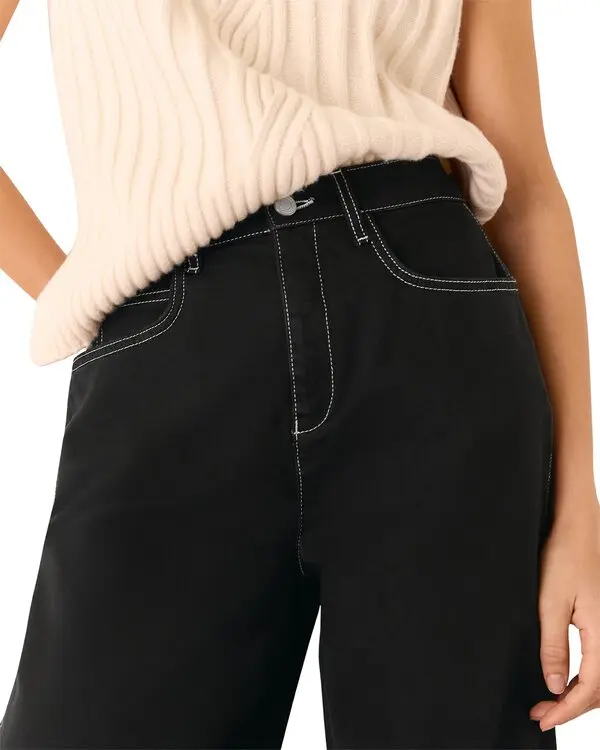 Whistles Contrast Stitch Barrel Leg Jeans