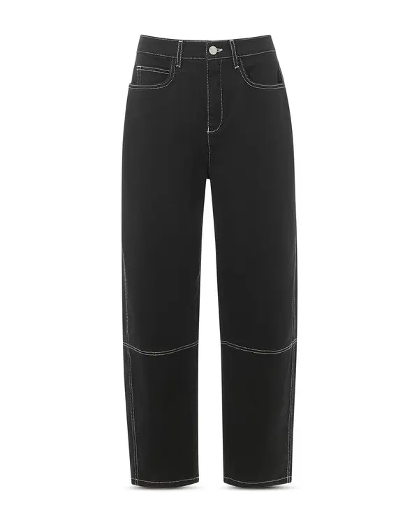 Whistles Contrast Stitch Barrel Leg Jeans