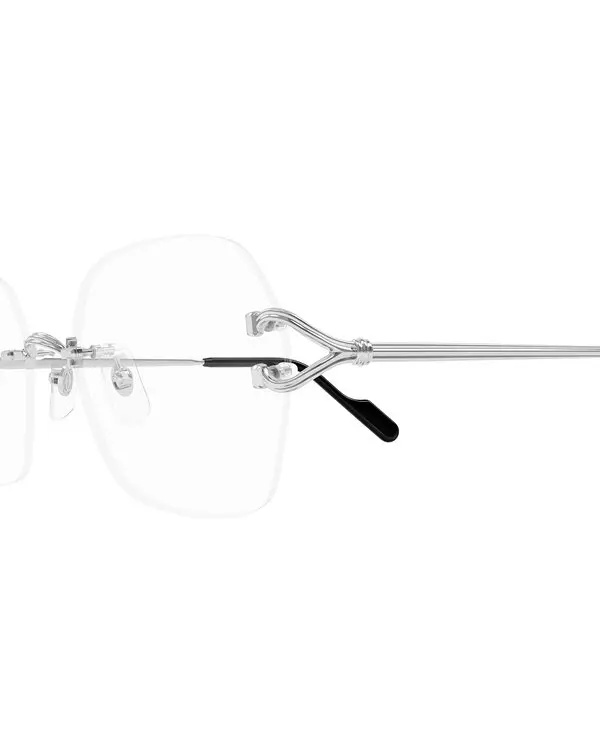 Cartier C Decor Rimless Square Optical Glasses 55mm - Silver