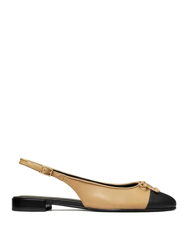 Tory Burch Cap Toe Slingback Ballet Flats - Ginger Shortbread