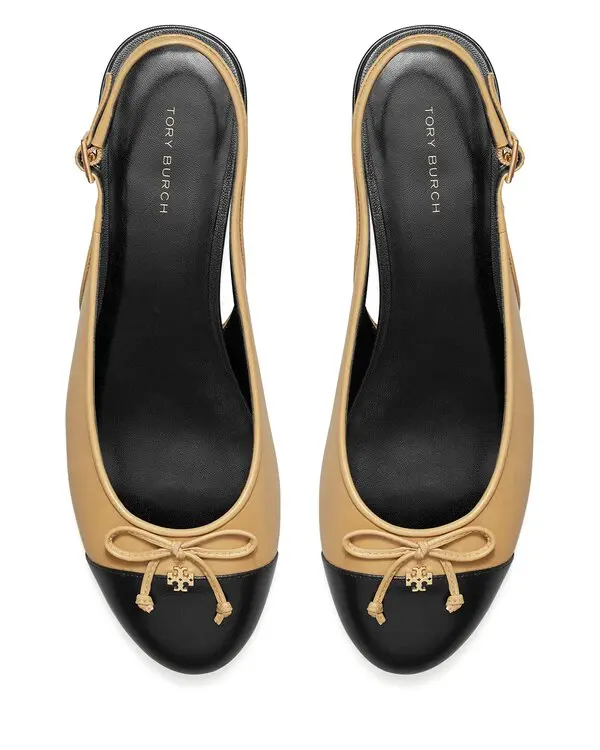 Tory Burch Cap Toe Slingback Ballet Flats - Ginger Shortbread