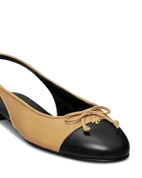 Tory Burch Cap Toe Slingback Ballet Flats - Ginger Shortbread