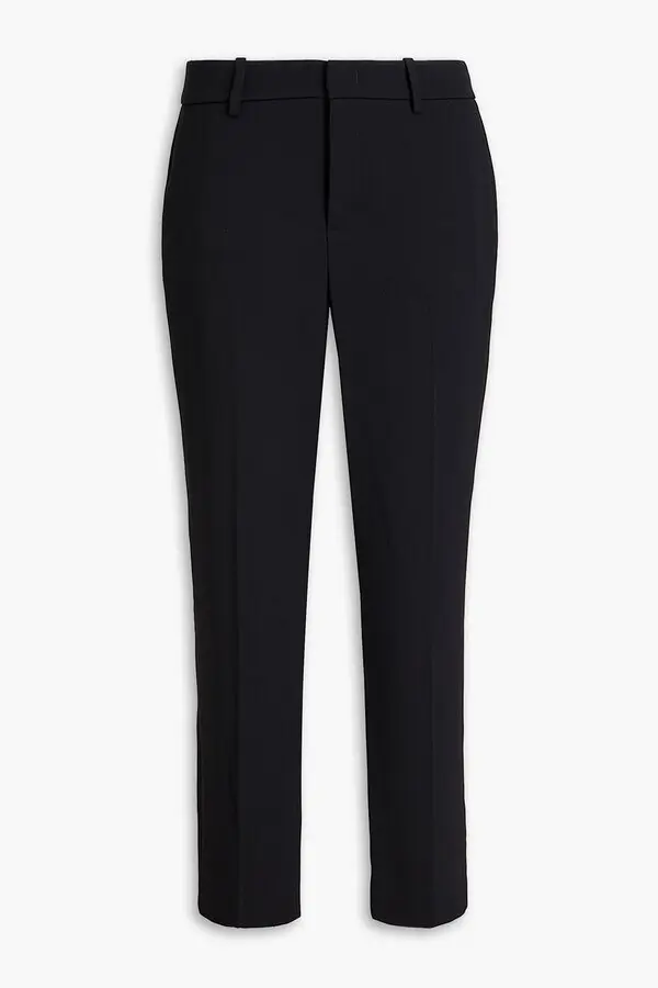 Vince Cropped Slim-leg Crepe Trousers - Black
