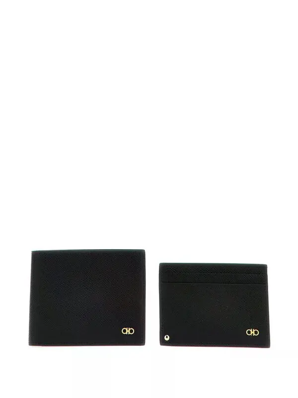 FERRAGAMO Gancio Wallet + Card Holder Set - Black