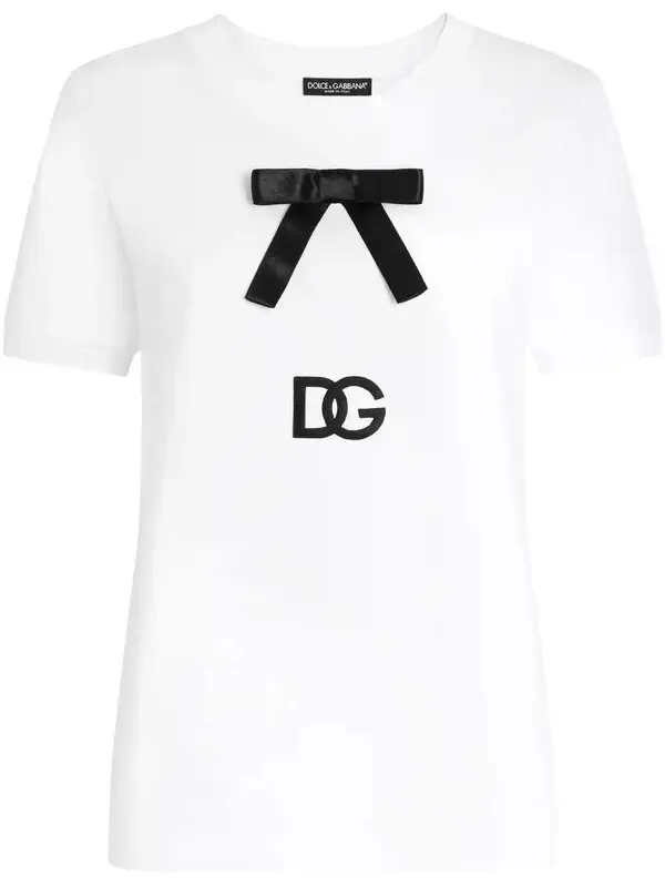 Dolce & Gabbana Bow-detail T-shirt - White