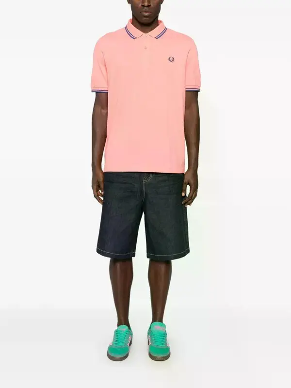 Comme Des Garçons X Fred Perry Logo-embroidered Polo Shirt - Pink
