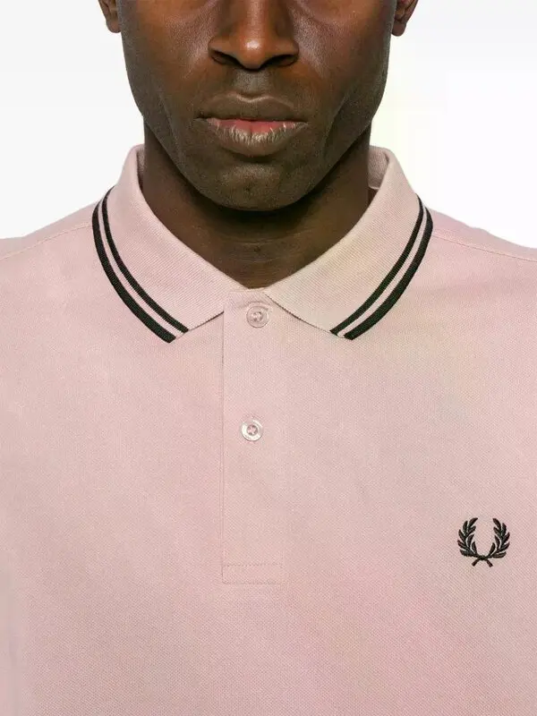 Comme Des Garçons X Fred Perry Logo-embroidered Polo Shirt - Pink