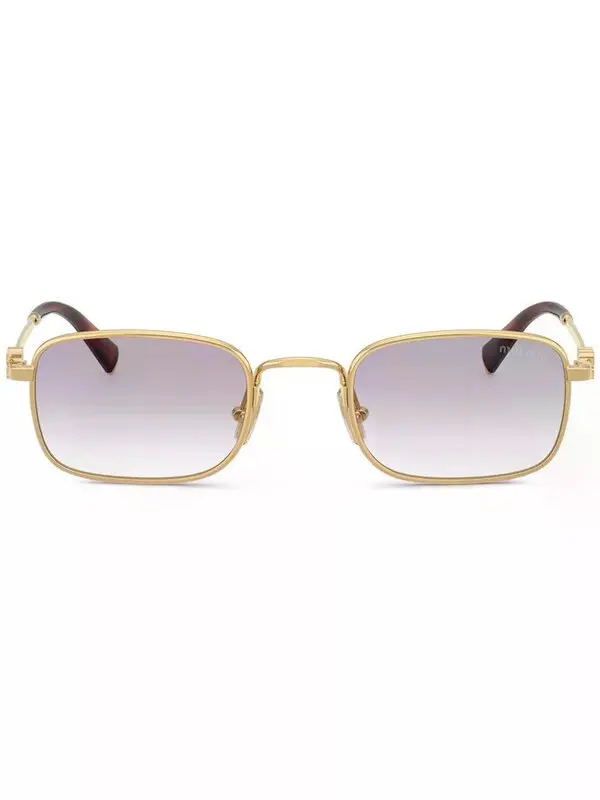 Miu Miu Rectangle-frame Sunglasses - Gold