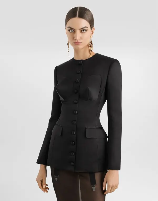 Dolce & Gabbana Single-breasted Duchess Jacket With Conical Cups