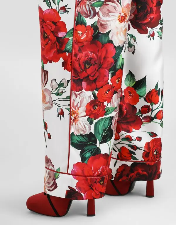 Dolce & Gabbana Satin Pajama Pants With Rose