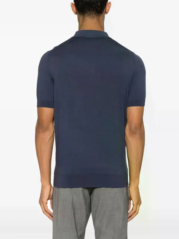 Fedeli Cotton Polo Shirt - Blue