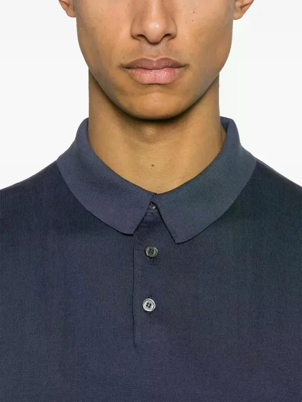 Fedeli Cotton Polo Shirt - Blue