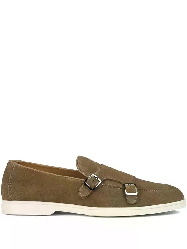 DOUCAL'S Suede Monk Strap Shoes - Brown