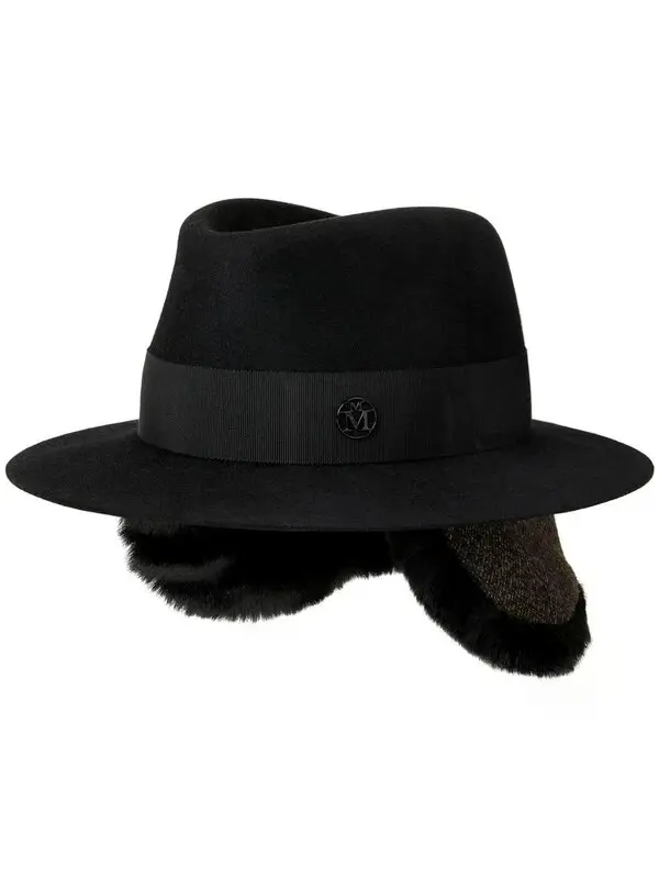 MAISON MICHEL Andre Strap-detail Fedora Hat - Black