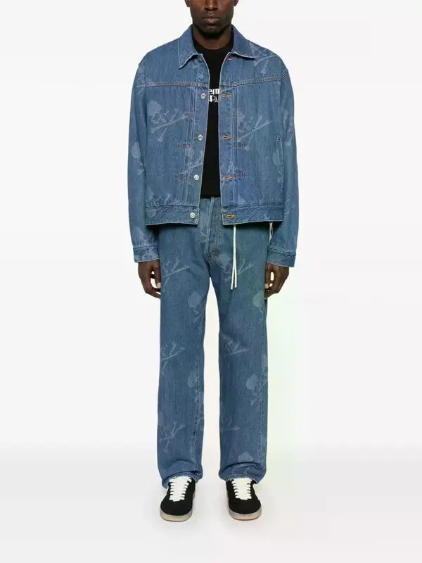 MASTERMIND WORLD Monogram-pattern Denim Jacket