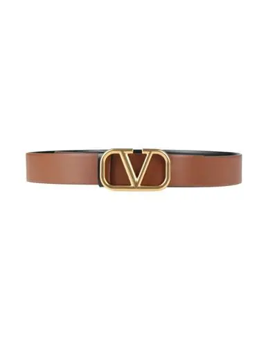 Valentino Garavani Leather Belt With Logo - Brown
