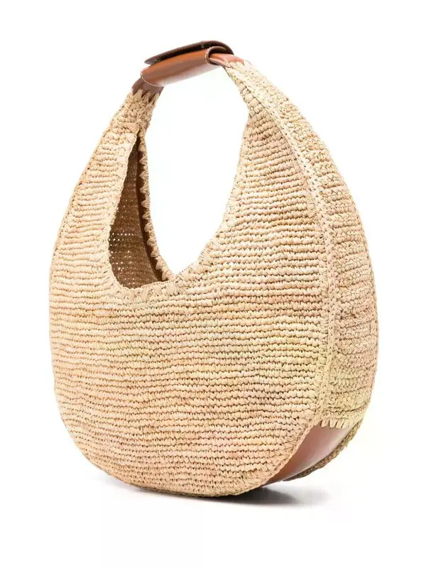 Staud Large Moon Raffia Shoulder Bag
