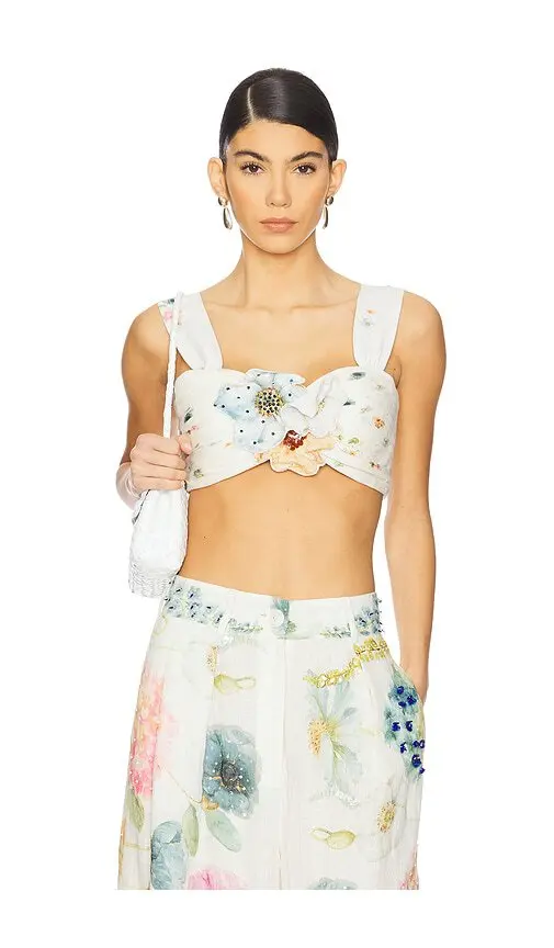 LA FUORI Blossom Belle Pleated Crop Top