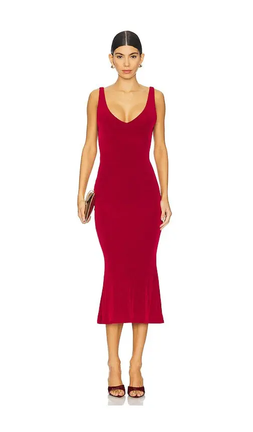 MIRROR PALAIS Sleeveless V-neck Midi Dress