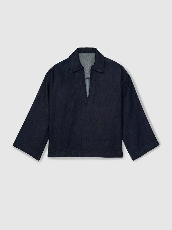 REISS Reed Dark Denim Overshirt