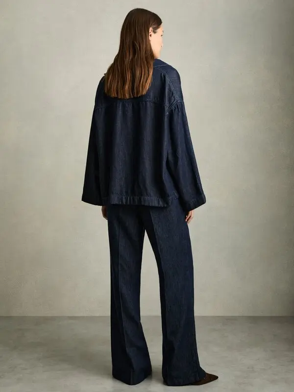 REISS Reed Dark Denim Overshirt