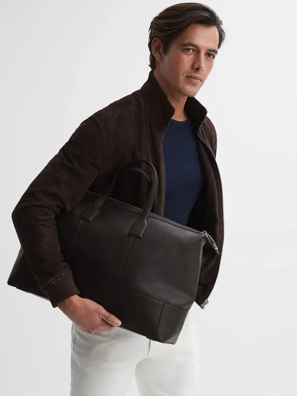 REISS Carter Leather Holdall